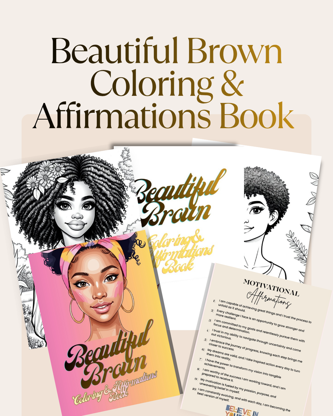 Beautiful Brown Coloring & Affirmations Book (Printable PDF) – BMGS ...